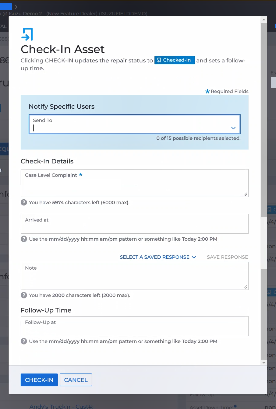 Use Quick Actions to Update Repair Status – PACCAR Solutions