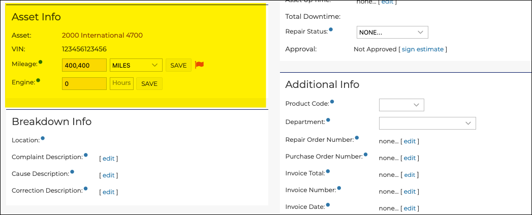 Enter Asset Information for a Case – PACCAR Solutions